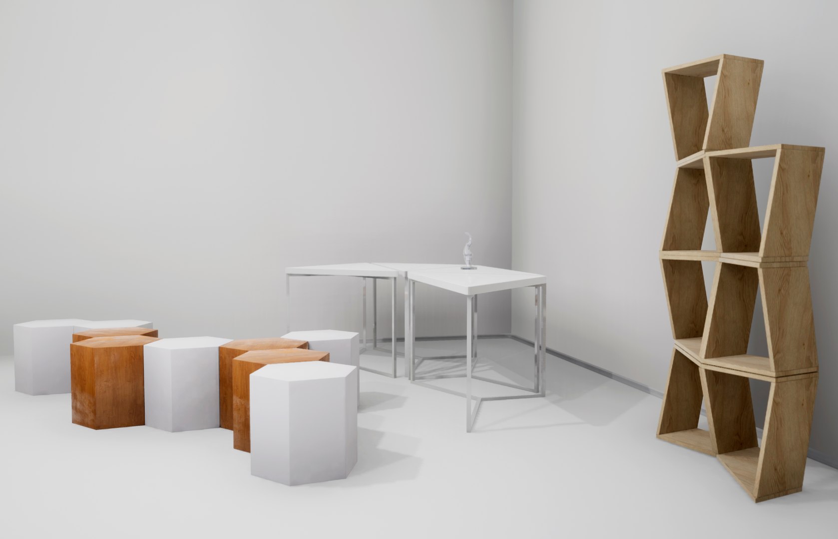 3D modular table shelf chair office model - TurboSquid 1330996