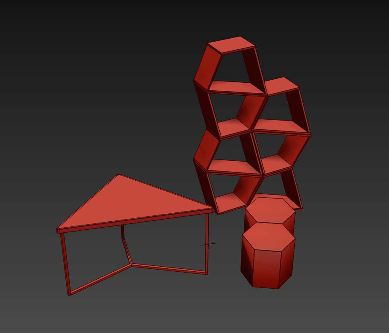 3D modular table shelf chair office model - TurboSquid 1330996