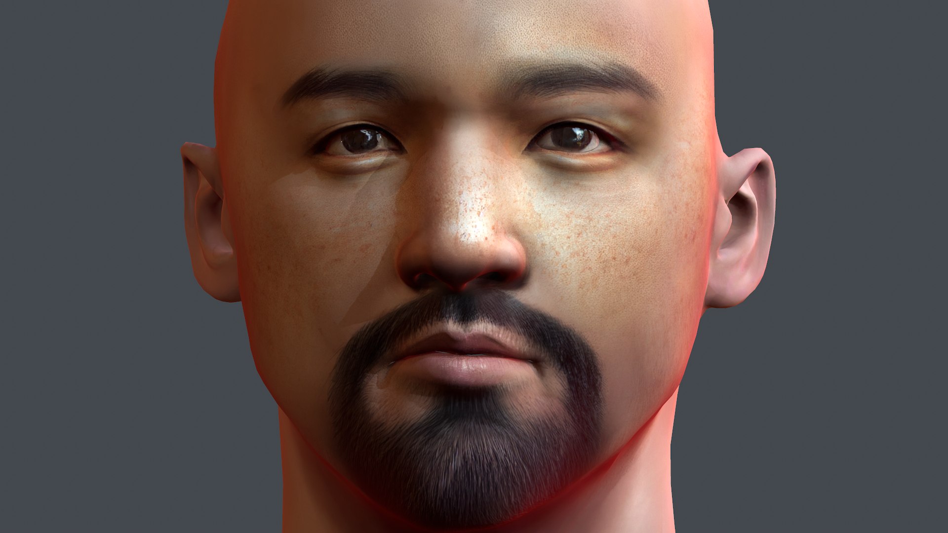 Male Head Asian Male Head PBR Realistic Perfect Head Low-poly Low-poly 3D Model 3D Model ...