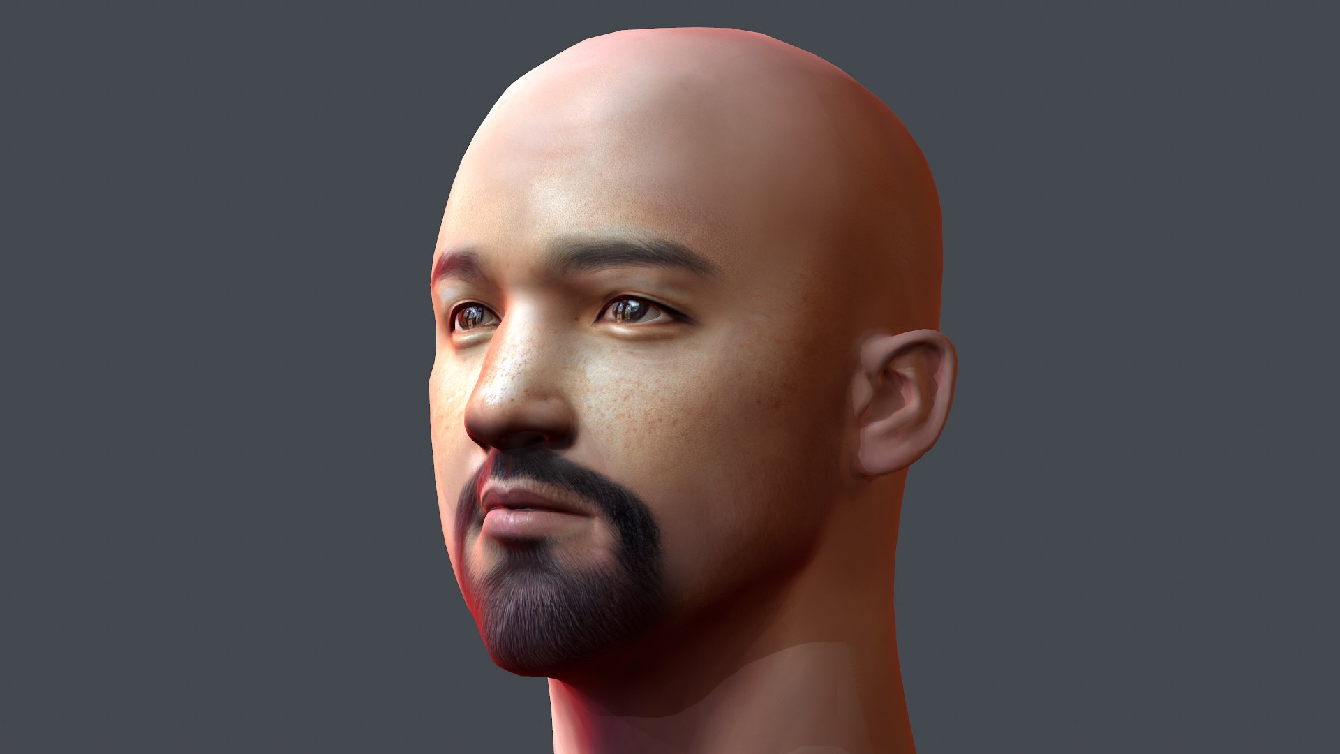 Male Head Asian Male Head PBR Realistic Perfect Head Low-poly Low-poly 3D Model 3D Model ...
