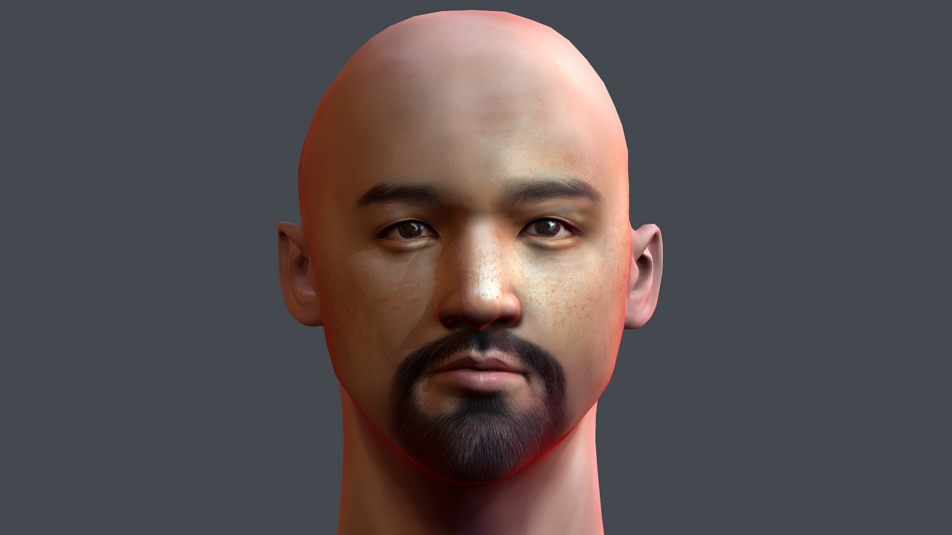 Male Head Asian Male Head PBR Realistic Perfect Head Low-poly Low-poly ...