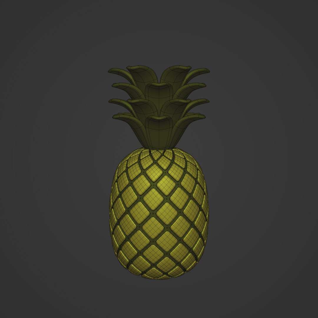 3D Cartoon Ananas Model - TurboSquid 1859035