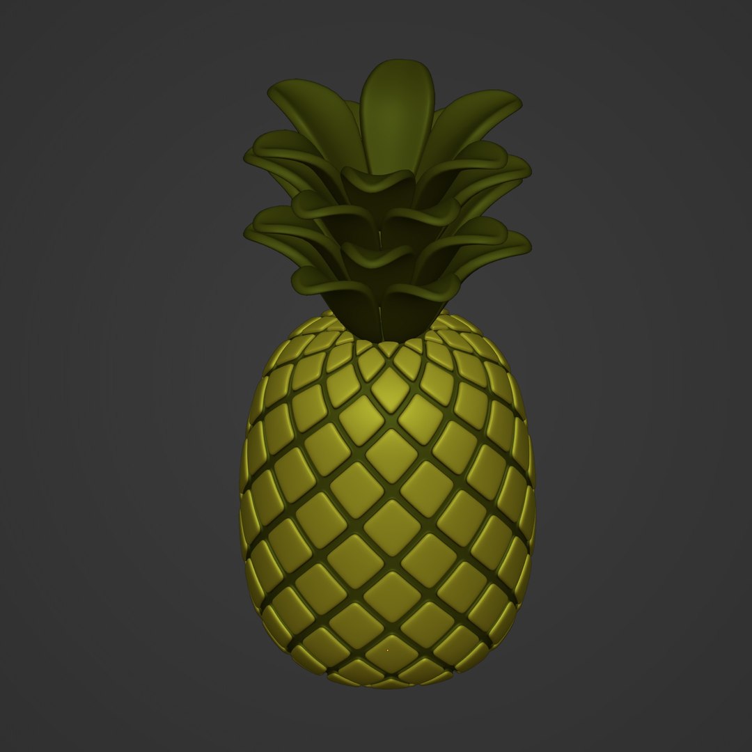 3D Cartoon Ananas Model - TurboSquid 1859035