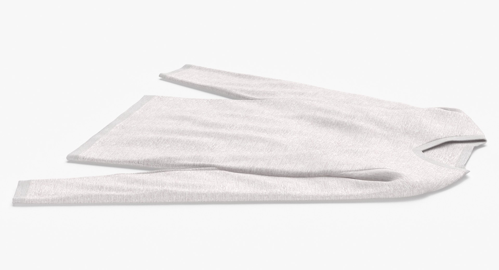 Long Sleeve Flat Male V Neck Pose 01 White Blank And Branded Heather 3D ...