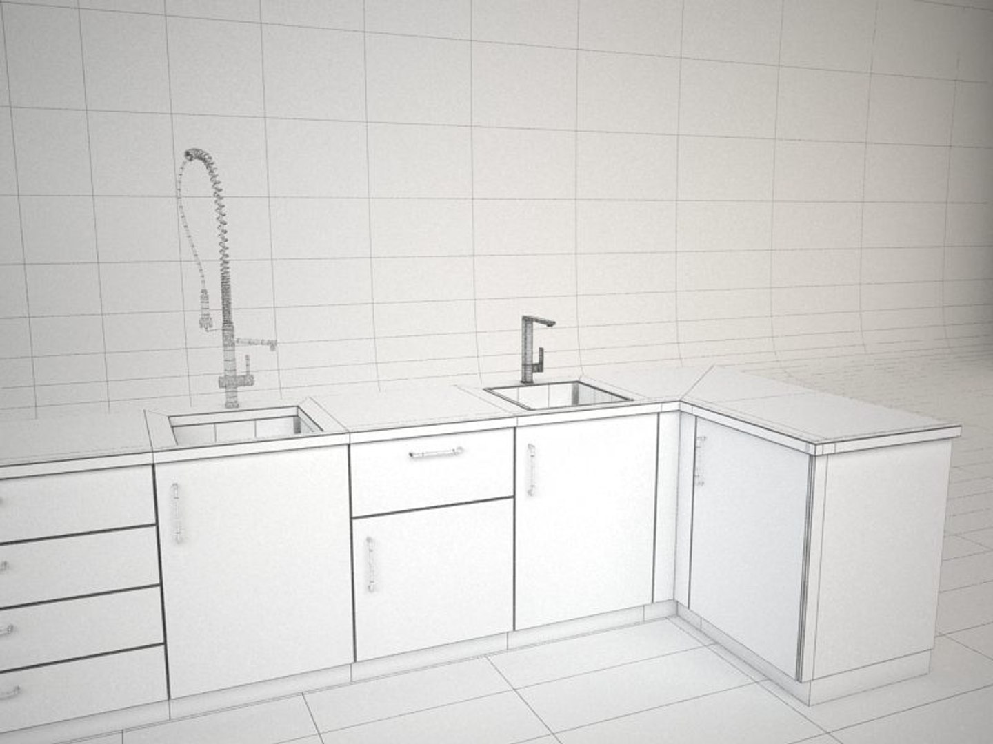 modular kitchen 3d model