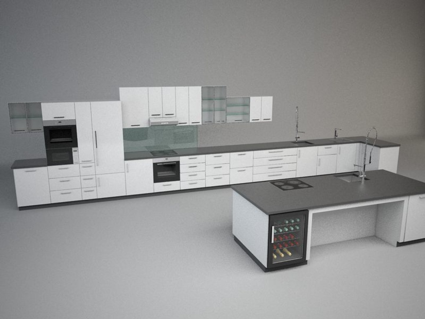 modular kitchen 3d model