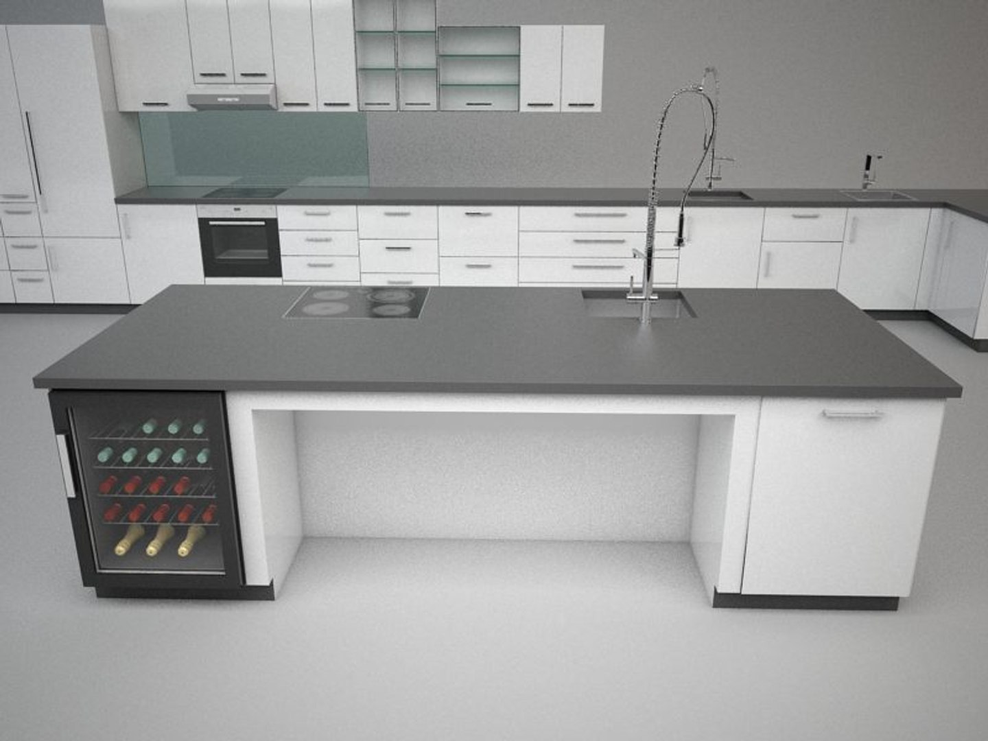 modular kitchen 3d model