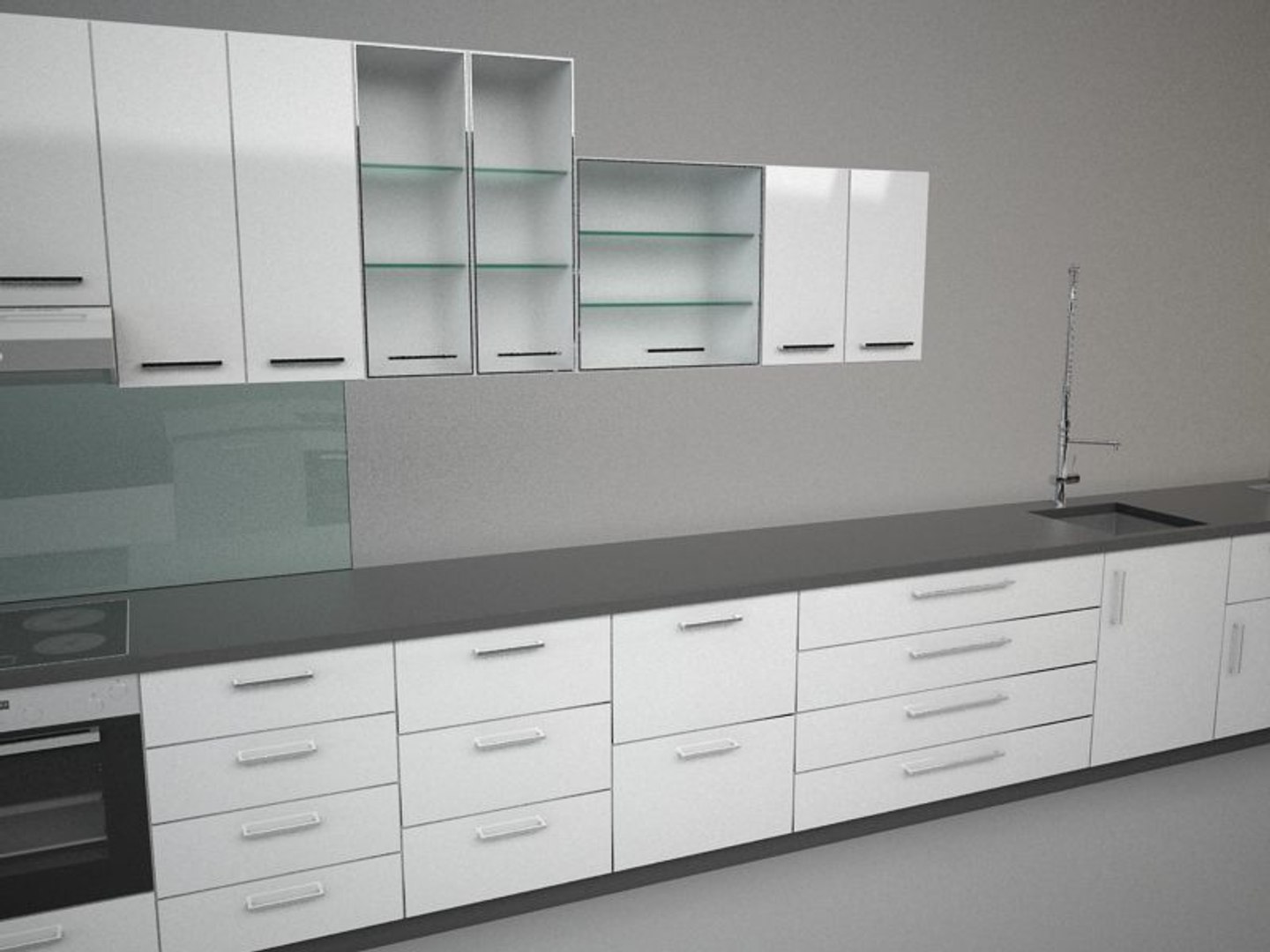 modular kitchen 3d model