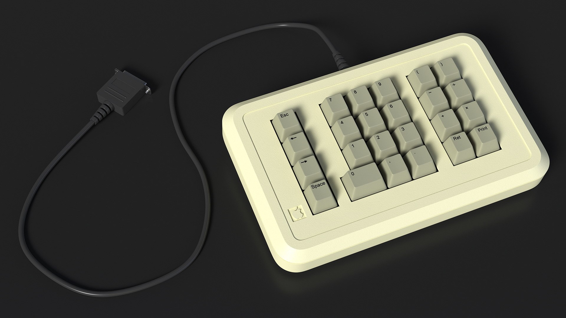 Vintage Numeric Keypad Peripheral Apple 3D Model - TurboSquid 2199169