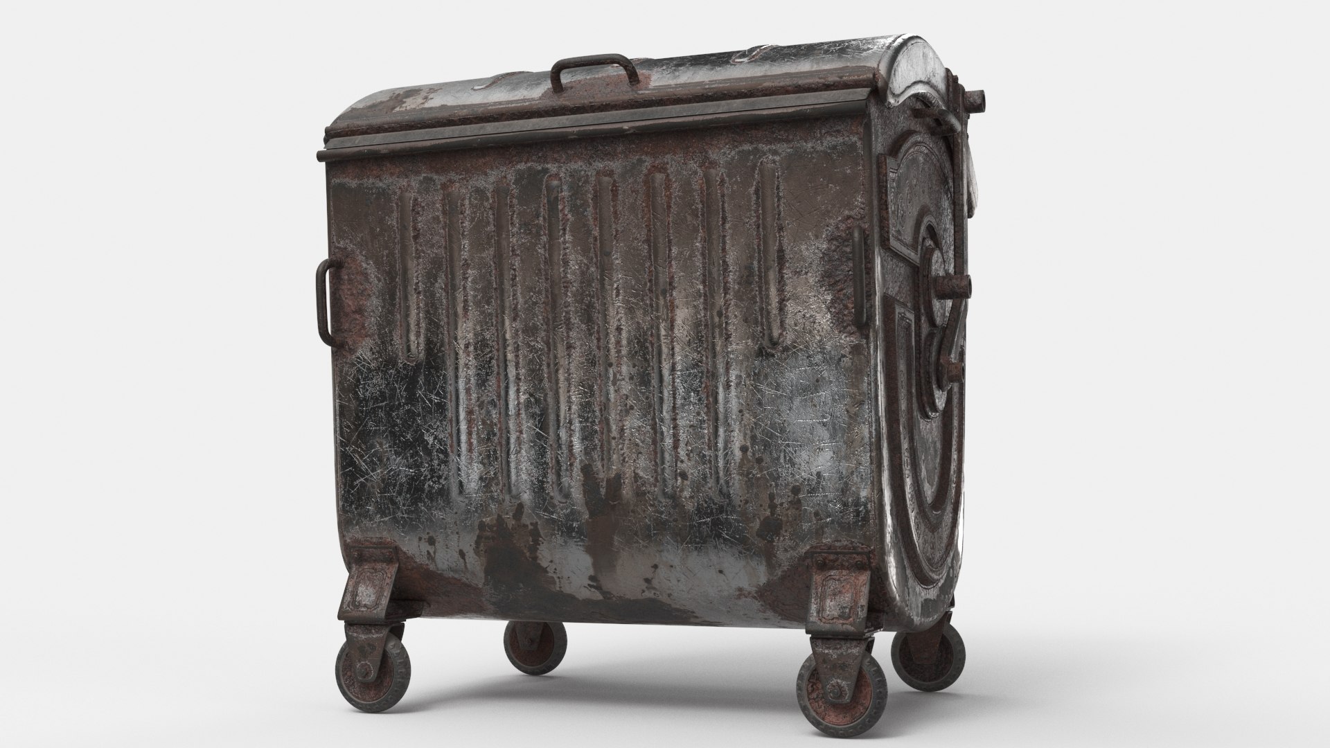 3D Metal Garbage Container Rusted - PBR - TurboSquid 2163777