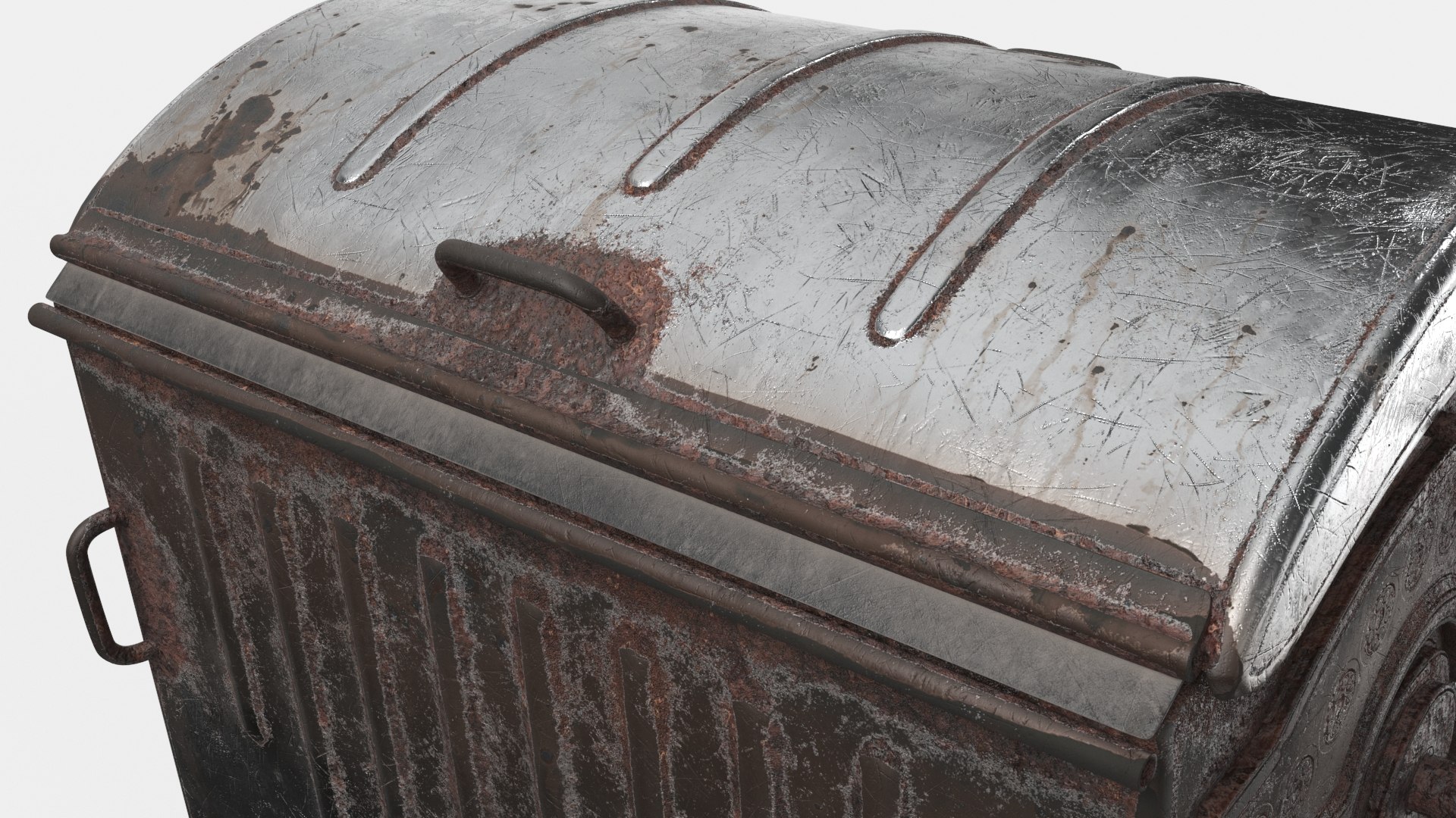 3D Metal Garbage Container Rusted - PBR - TurboSquid 2163777