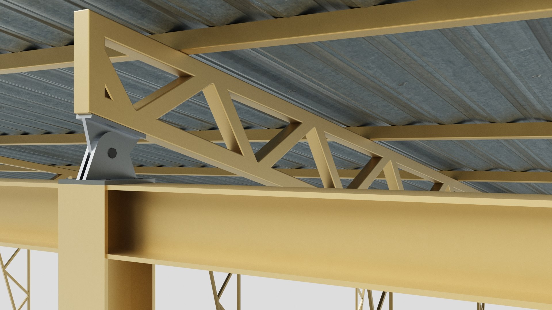 Truss Roof Structure 3D Model - TurboSquid 2101644