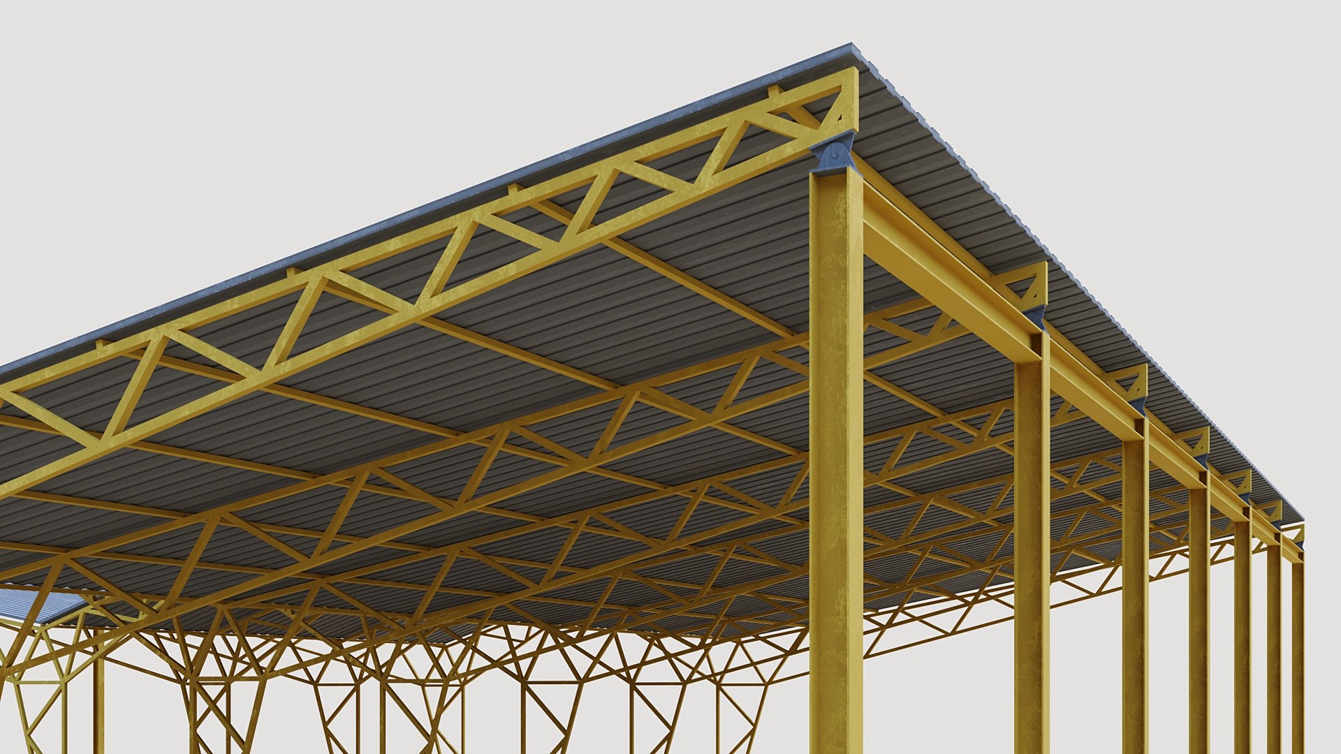 Truss Roof Structure 3D Model - TurboSquid 2101644