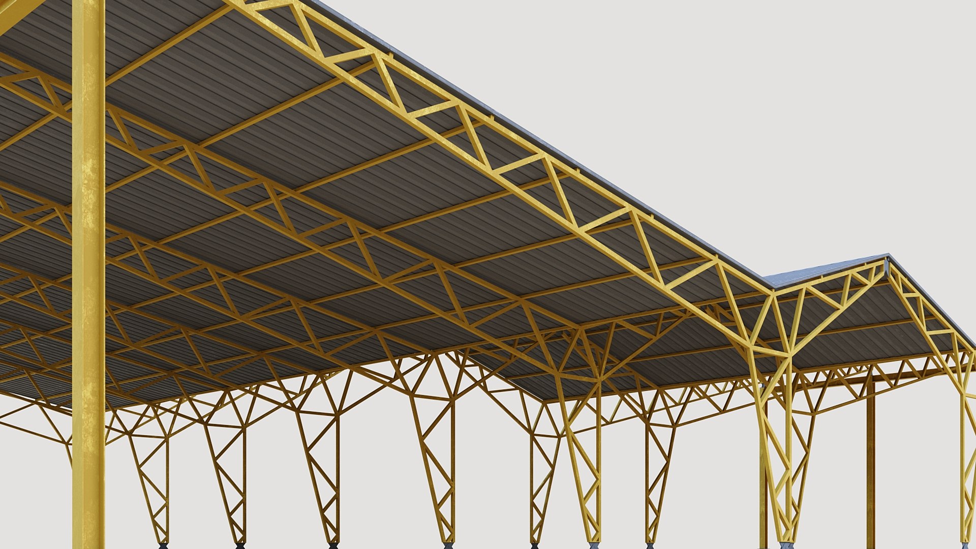 Truss Roof Structure 3D Model - TurboSquid 2101644