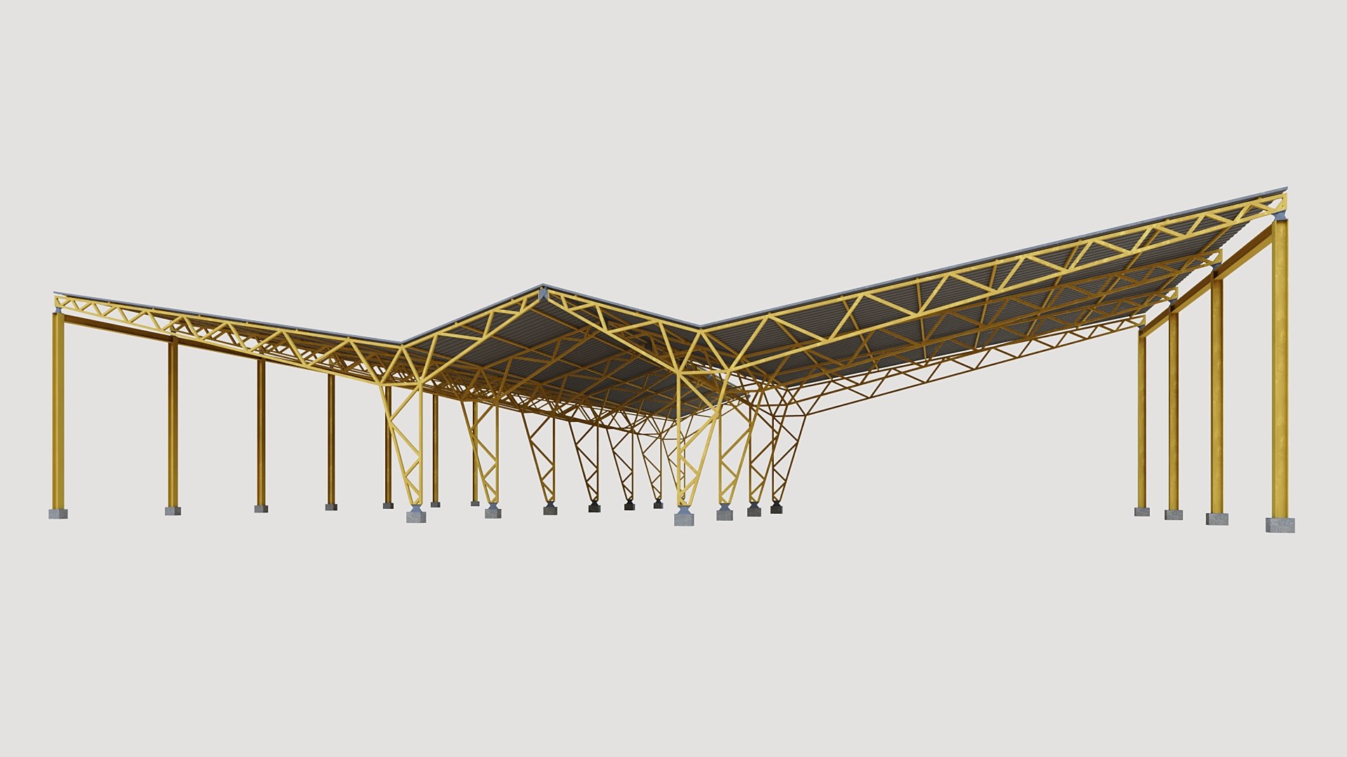 Truss Roof Structure 3D Model - TurboSquid 2101644