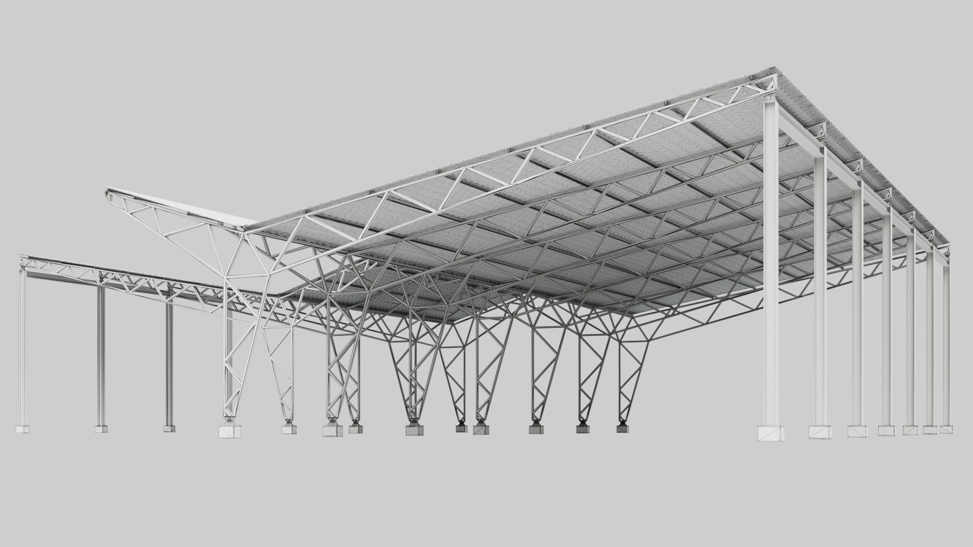Truss Roof Structure 3D Model - TurboSquid 2101644