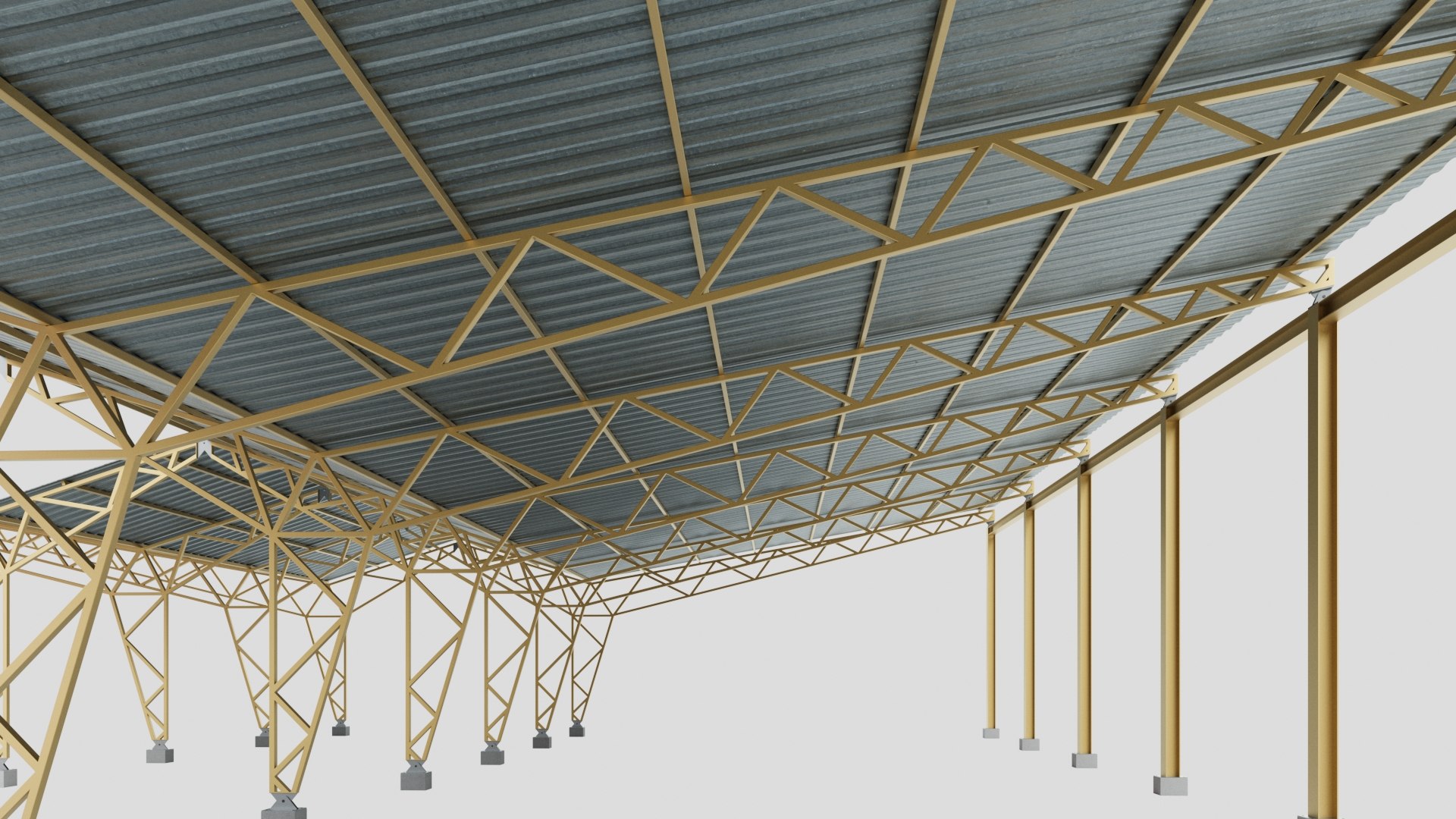 Truss Roof Structure 3D Model - TurboSquid 2101644