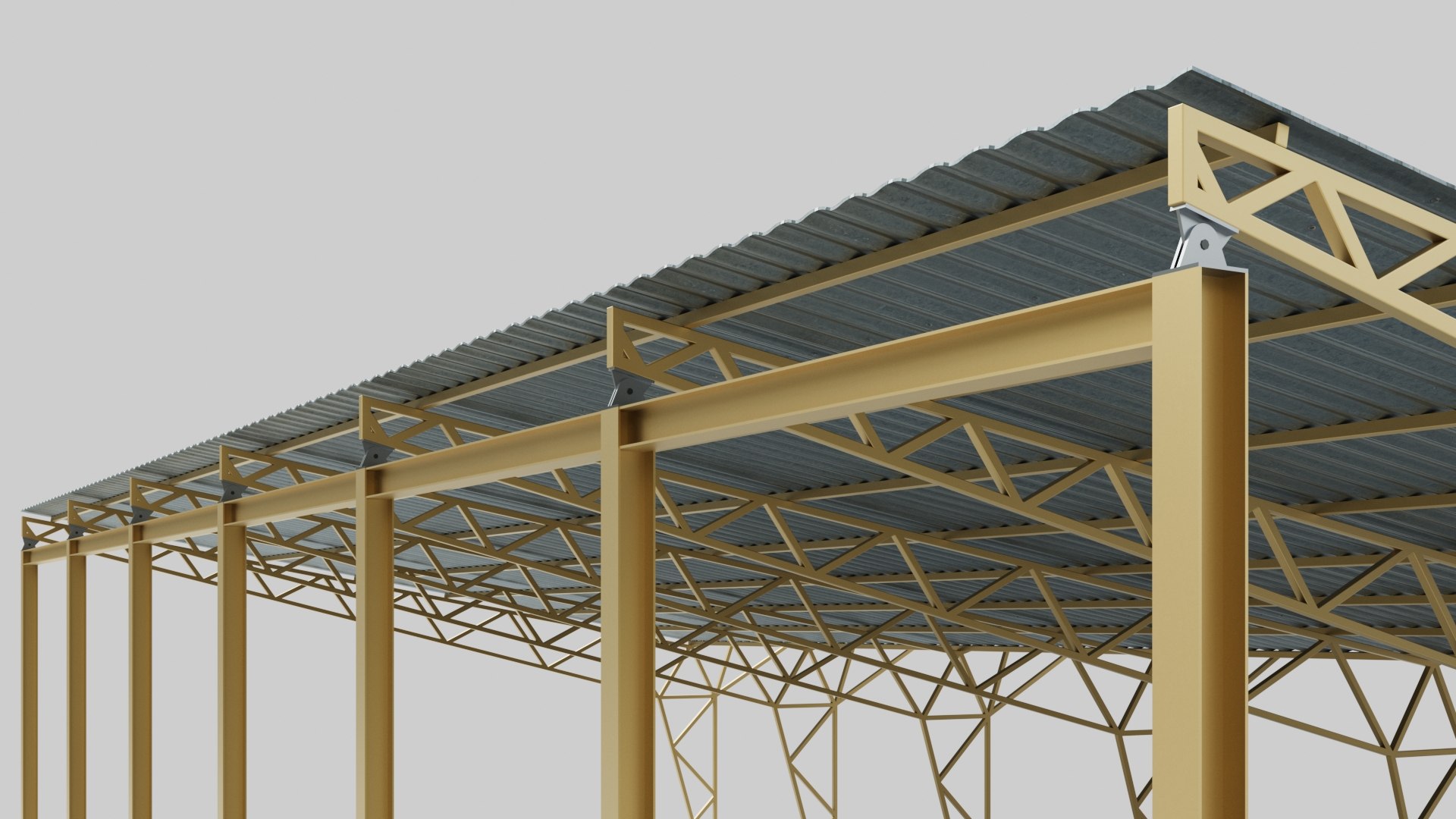 Truss Roof Structure 3D Model - TurboSquid 2101644