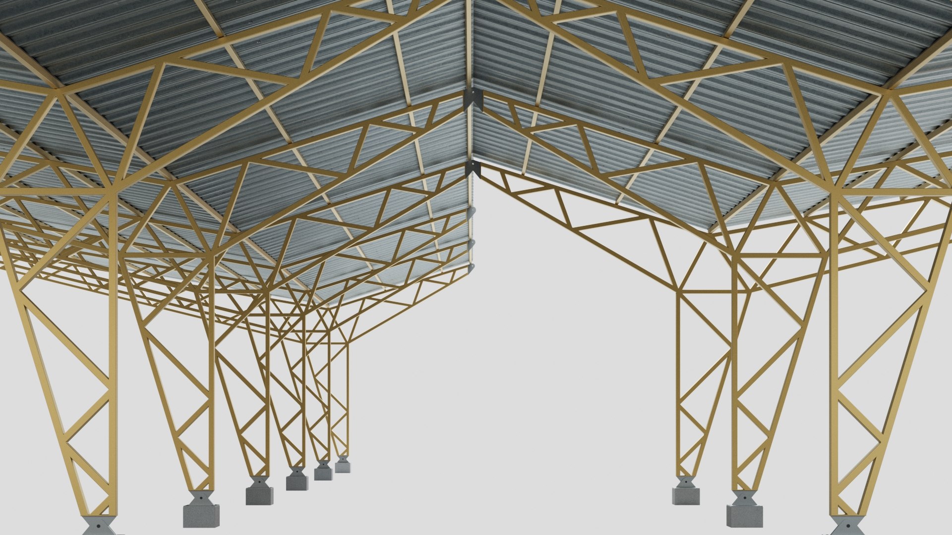 Truss Roof Structure 3D Model - TurboSquid 2101644
