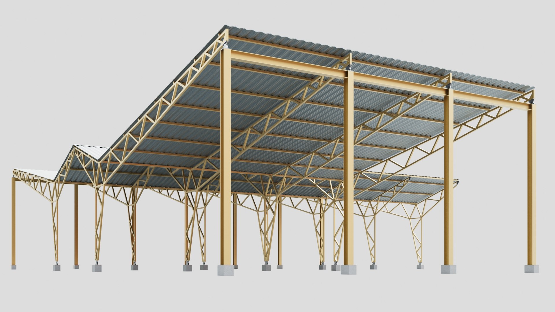 Truss Roof Structure 3D Model - TurboSquid 2101644