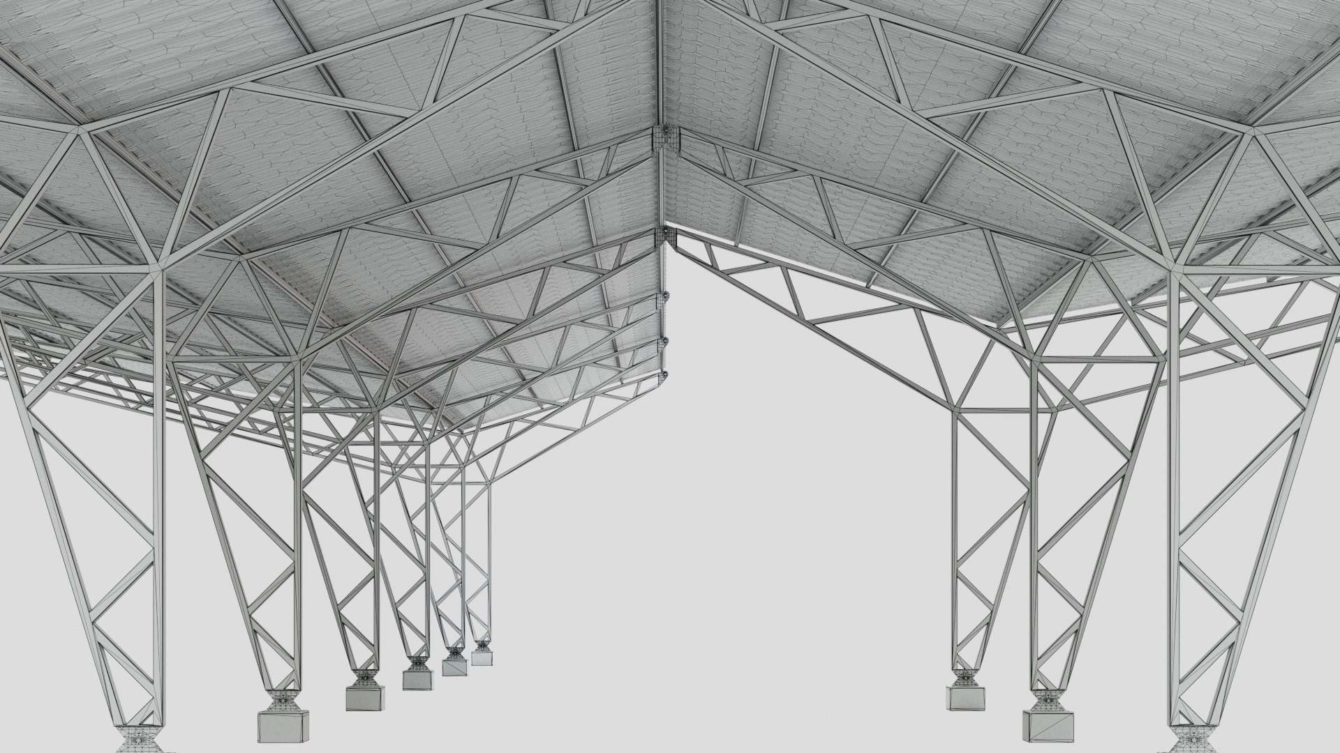 Truss Roof Structure 3D Model - TurboSquid 2101644