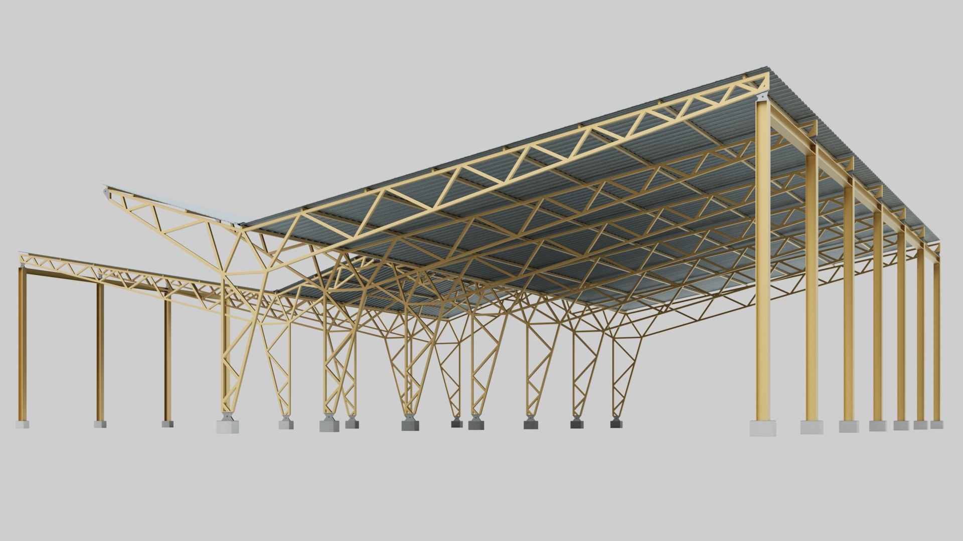 Truss Roof Structure 3D Model - TurboSquid 2101644