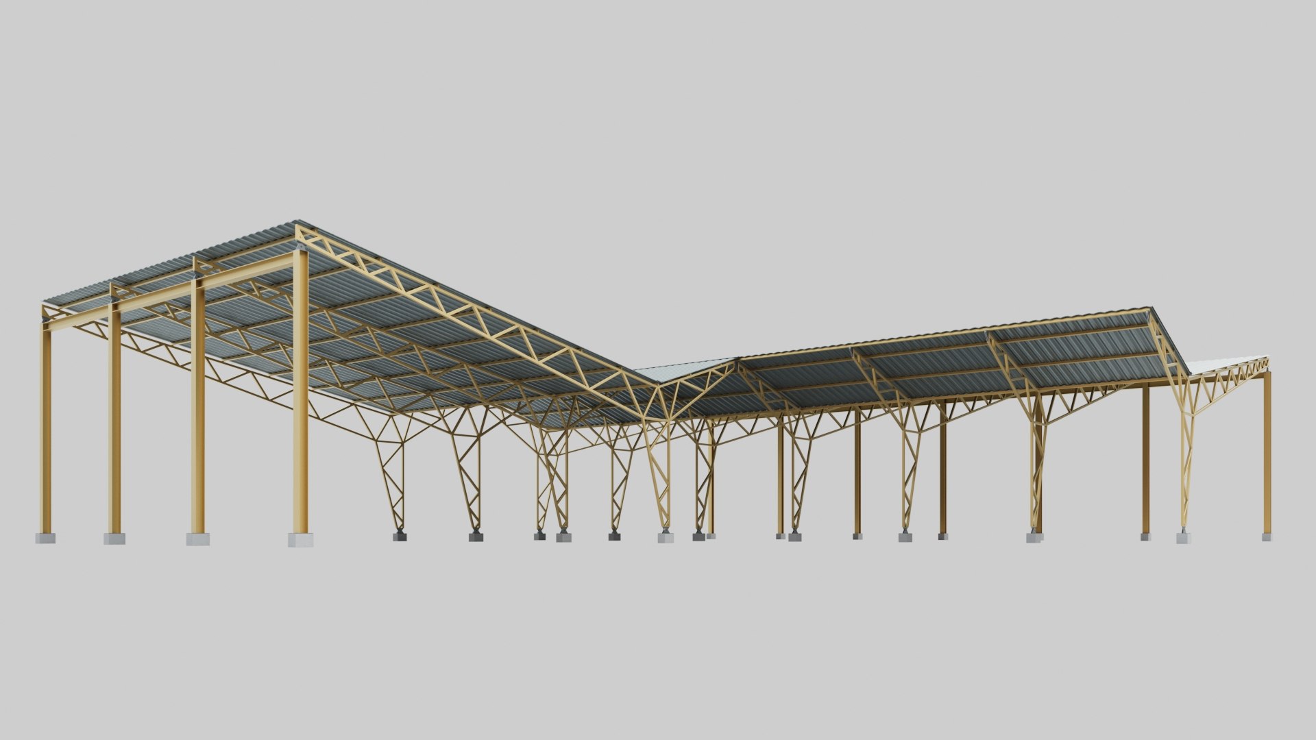Truss Roof Structure 3D Model - TurboSquid 2101644