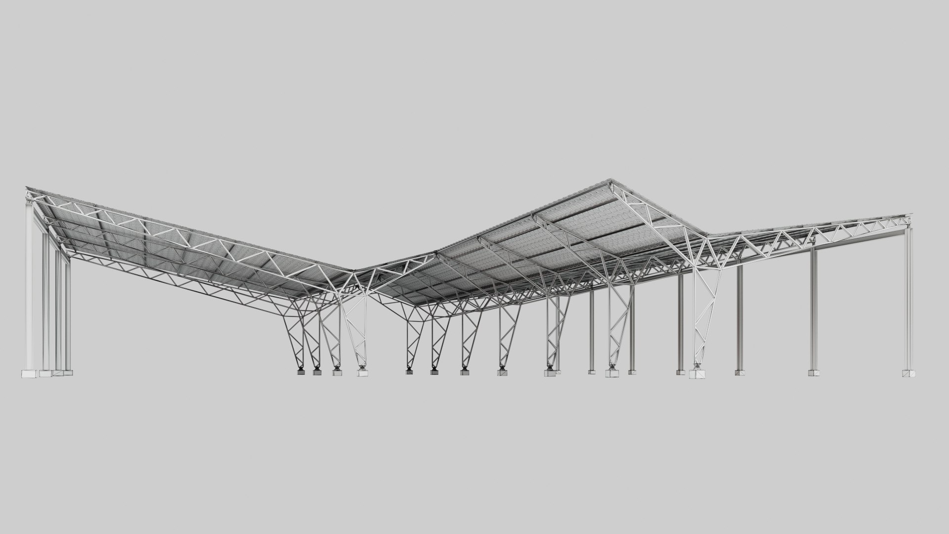 Truss Roof Structure 3D Model - TurboSquid 2101644