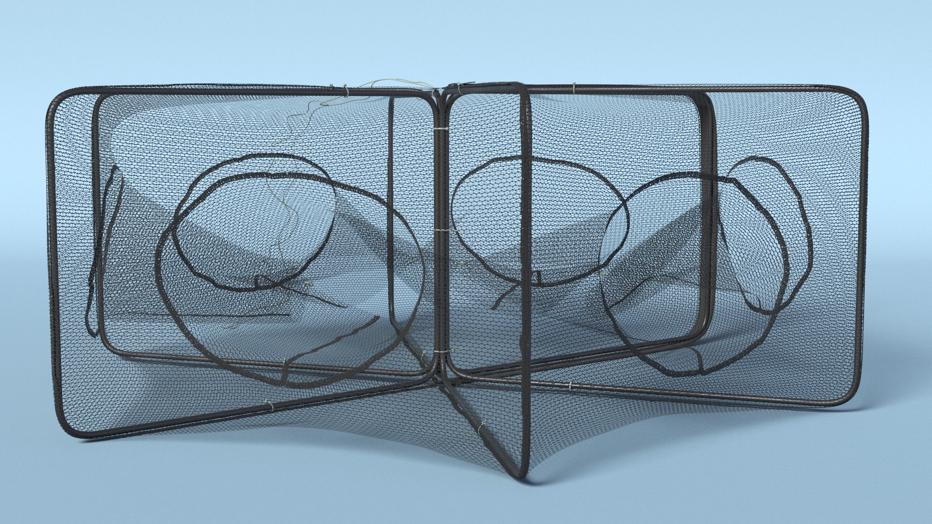 Octagonal Crab Trap Net Black 3d Model Turbosquid 2385506