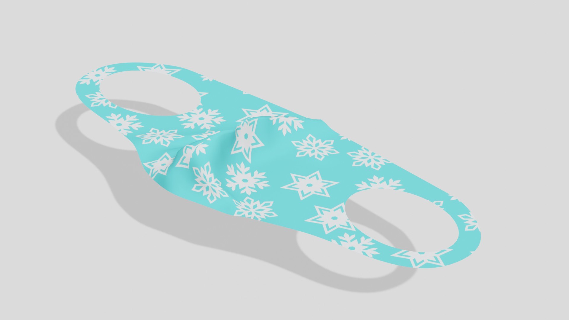 Snowflake print fabric mask 3D model - TurboSquid 2090859