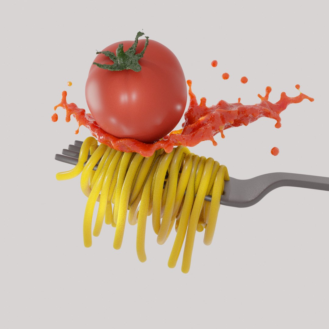 Spaghetti Tomato On Fork 3D Model - TurboSquid 2297770