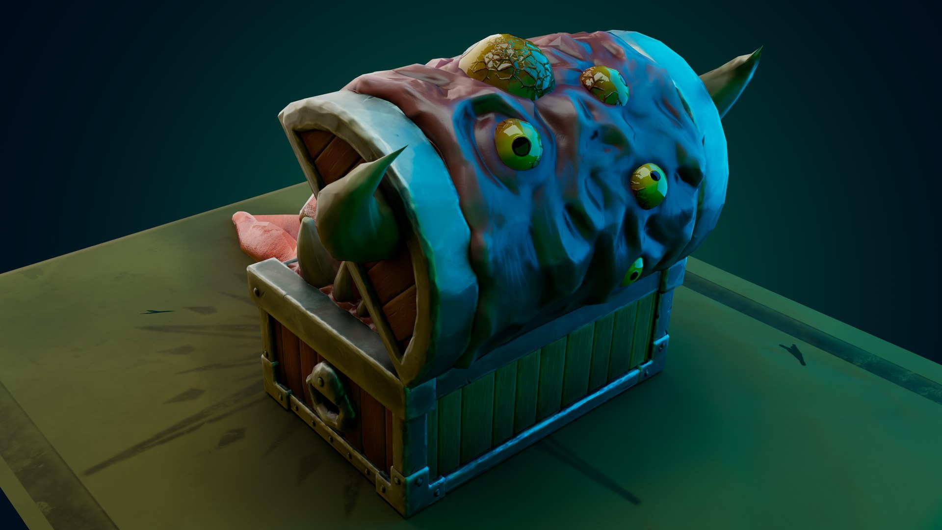 Stylized Mimic Chest 3D Model - TurboSquid 2141872