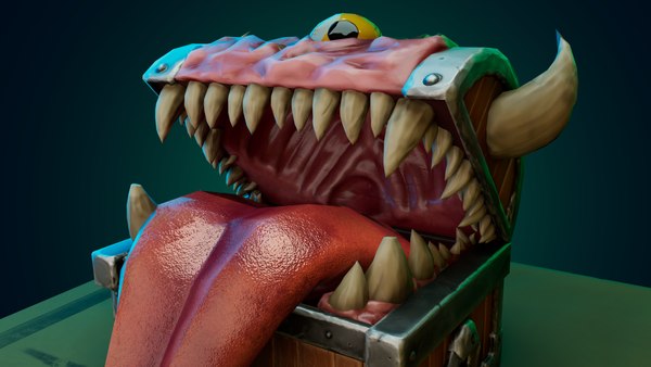 modelo 3d Cofre mímico estilizado - TurboSquid 2141872