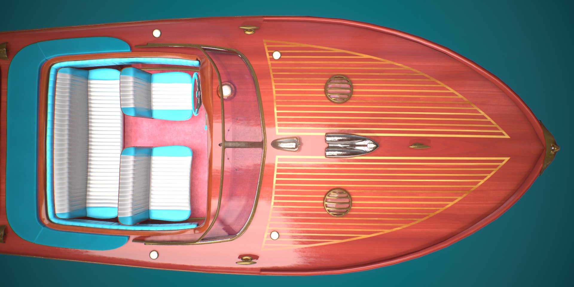 3D Riva Aquarama Runabout Golden - TurboSquid 2233117