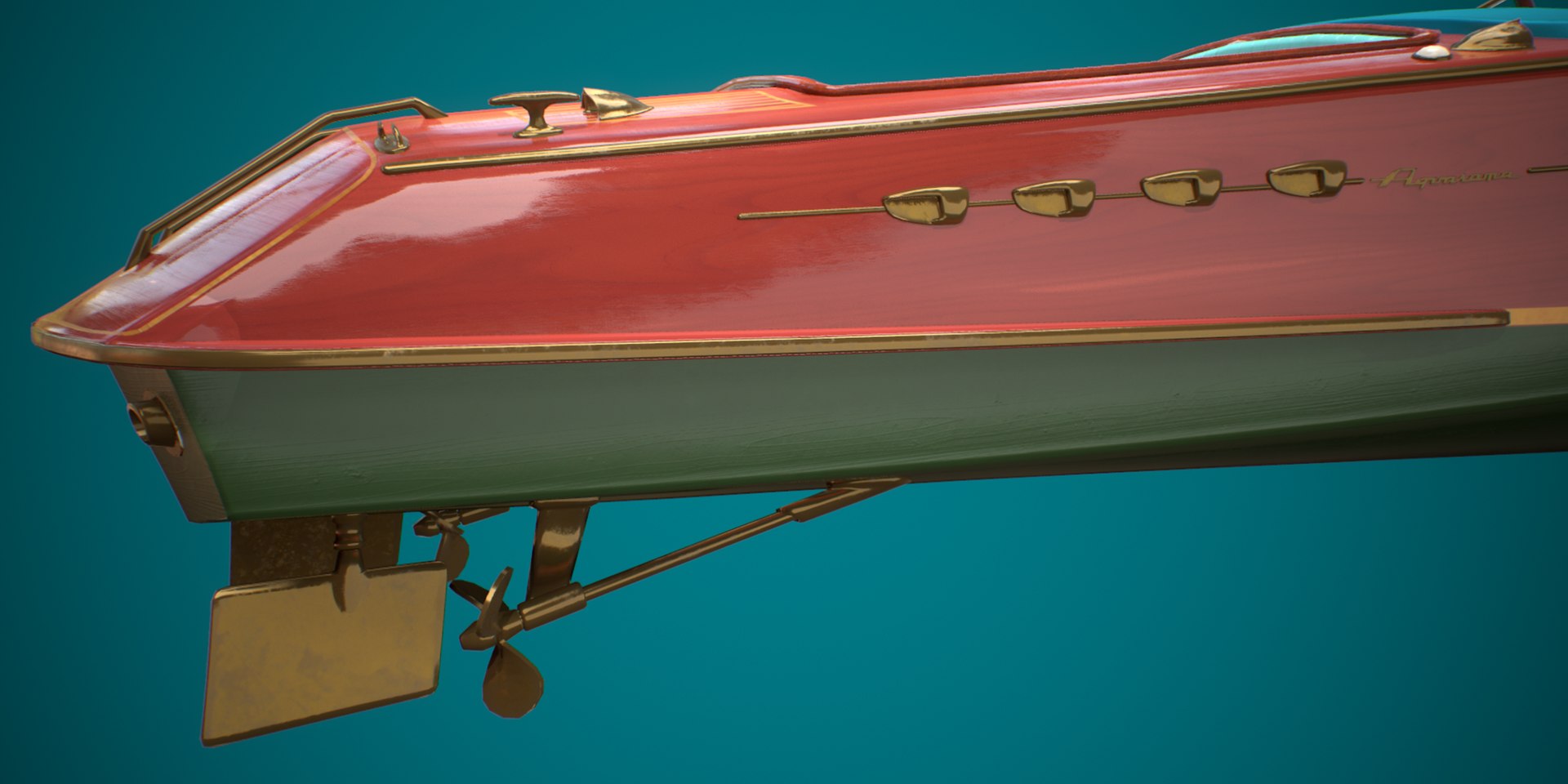 3D Riva Aquarama Runabout Golden - TurboSquid 2233117