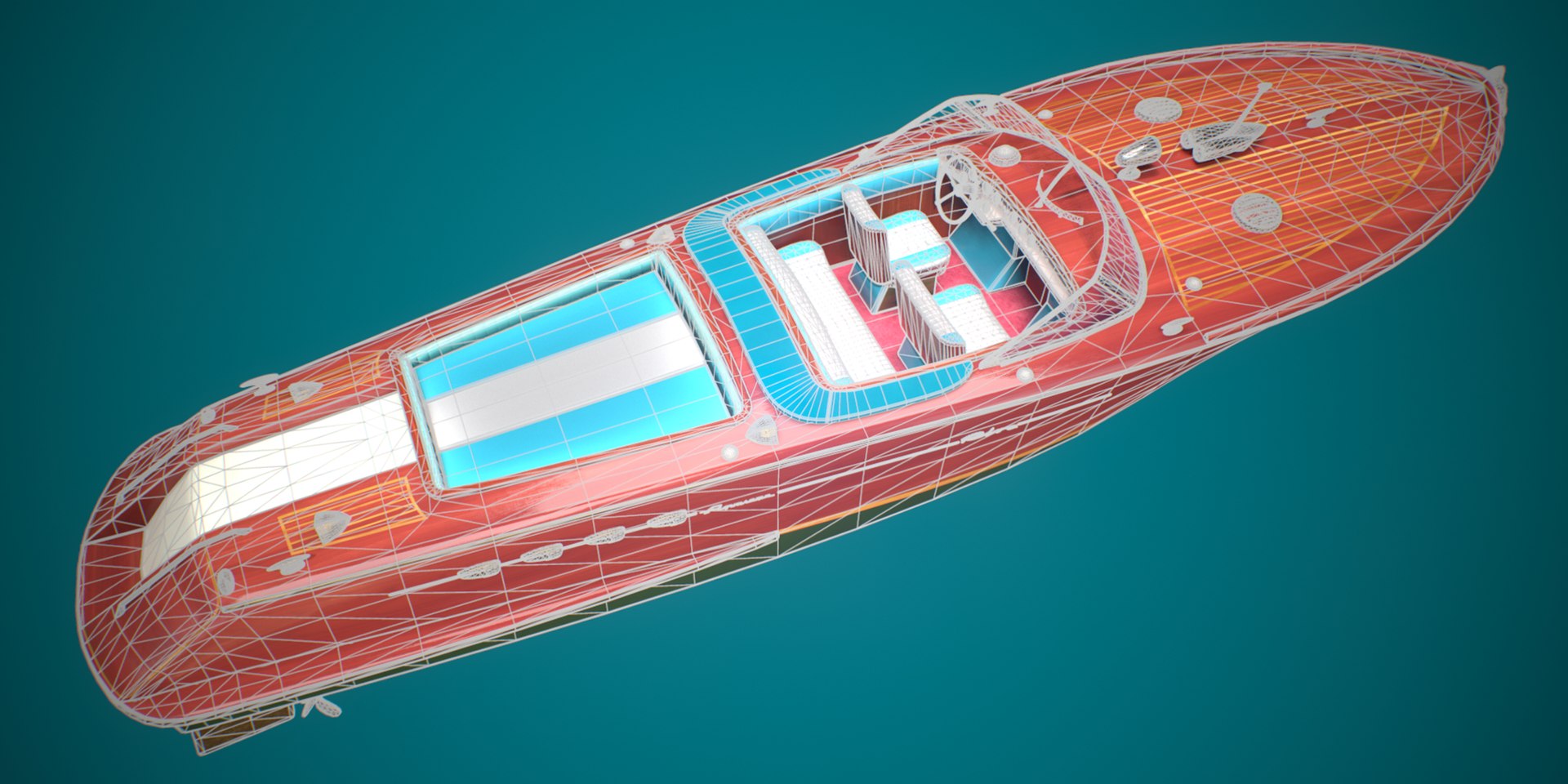 3D Riva Aquarama Runabout Golden - TurboSquid 2233117