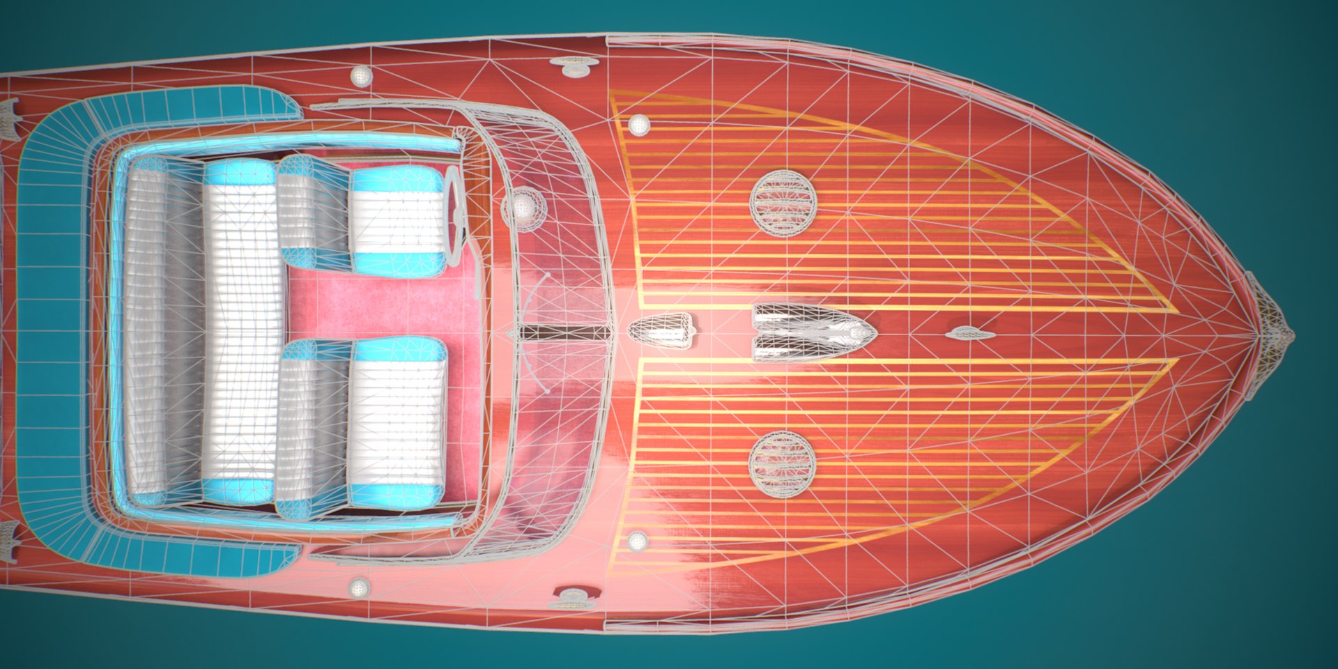 3D Riva Aquarama Runabout Golden - TurboSquid 2233117