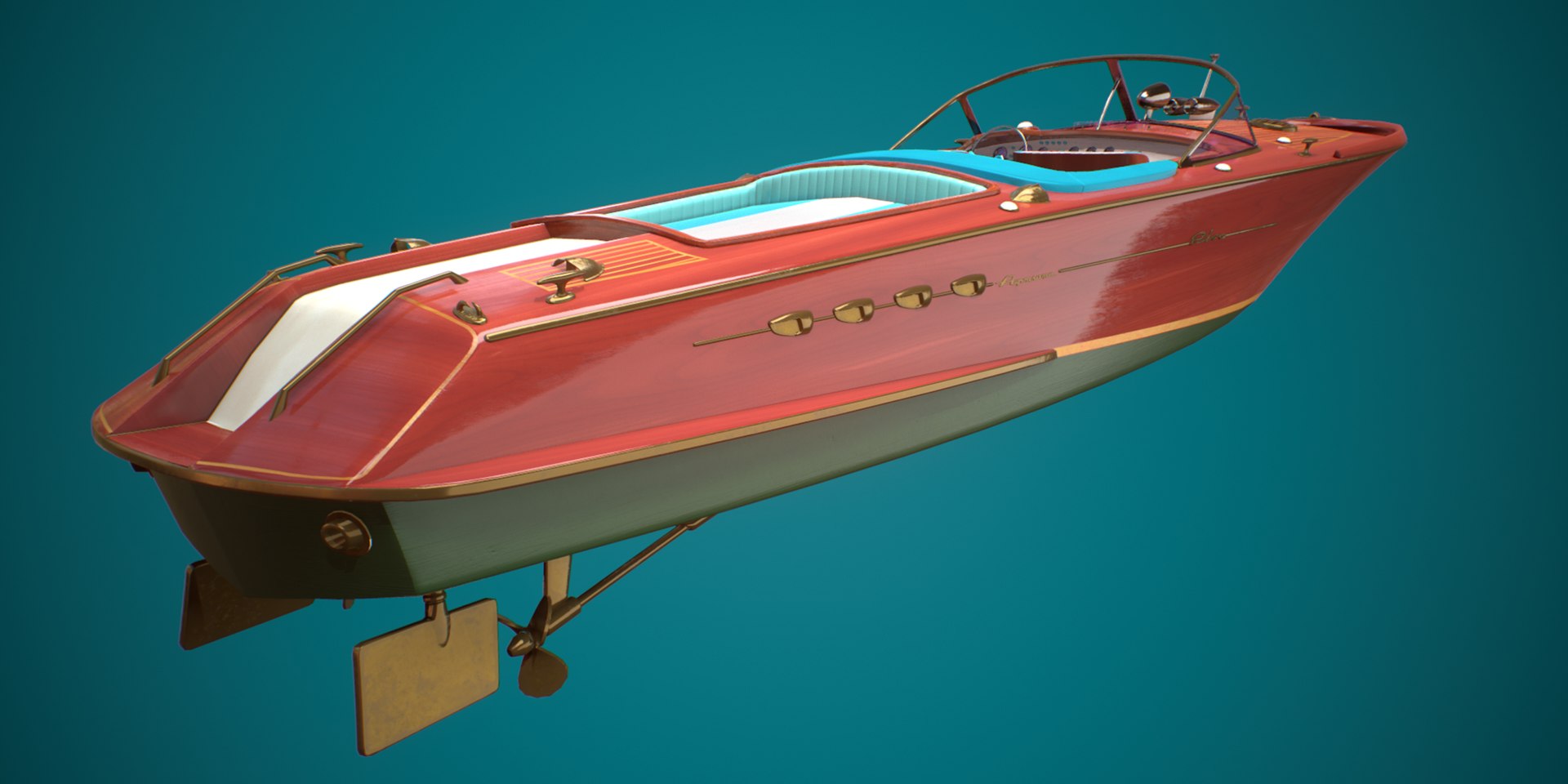 3D Riva Aquarama Runabout Golden - TurboSquid 2233117
