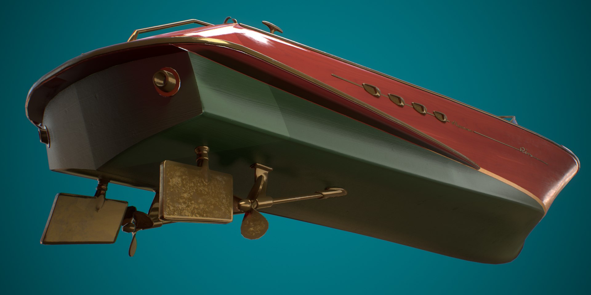 3D Riva Aquarama Runabout Golden - TurboSquid 2233117