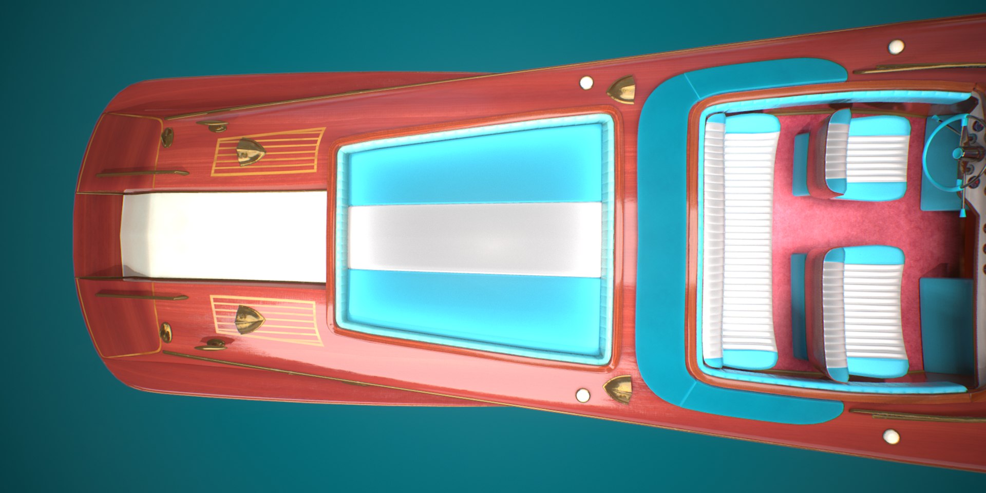 3D Riva Aquarama Runabout Golden - TurboSquid 2233117