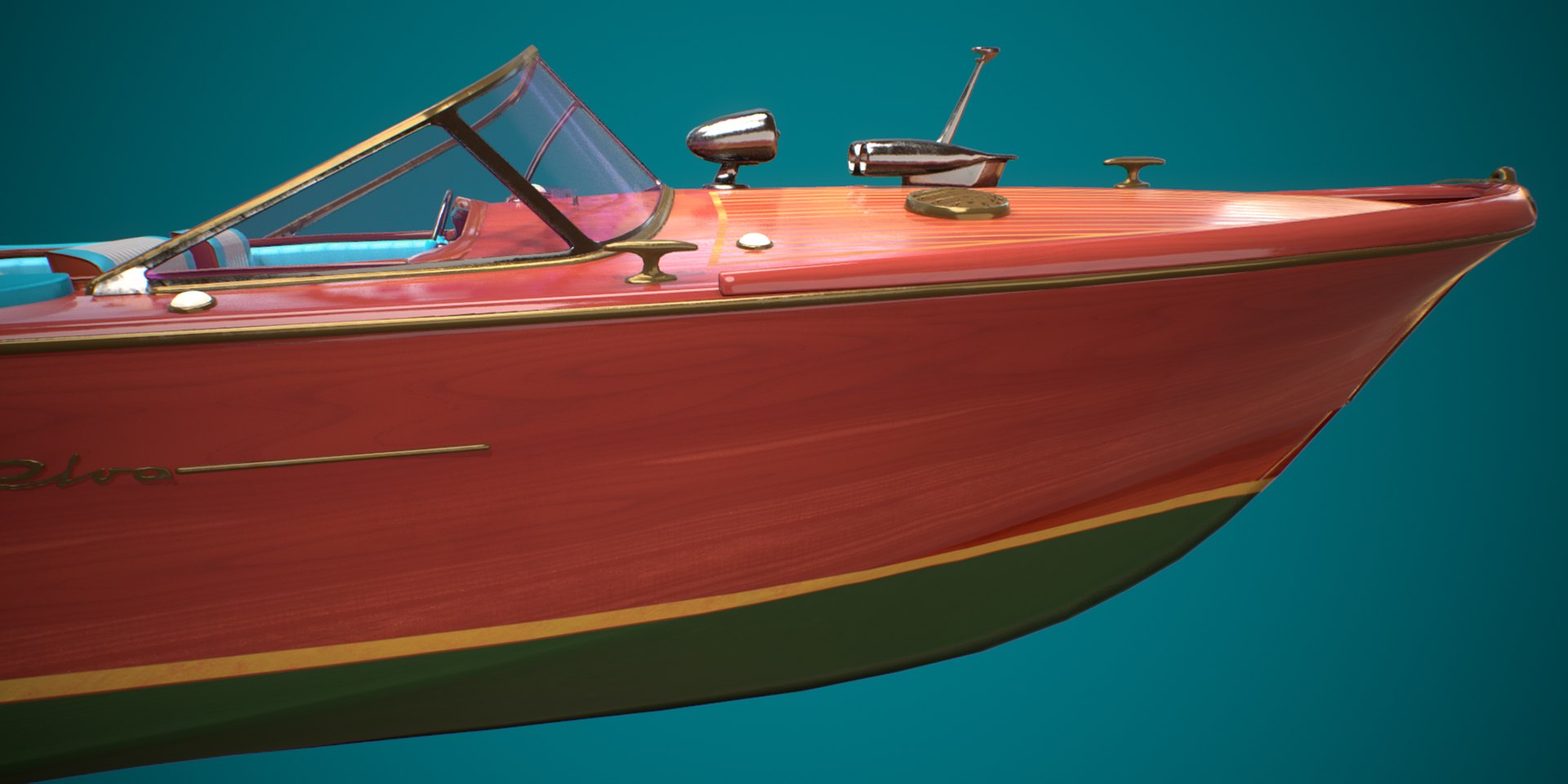 3D Riva Aquarama Runabout Golden - TurboSquid 2233117