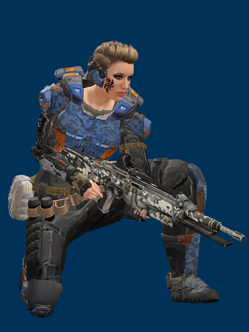 Realistic Rigged Fighter Soldier Girl-Suji Character 3D Model 3D Model ...