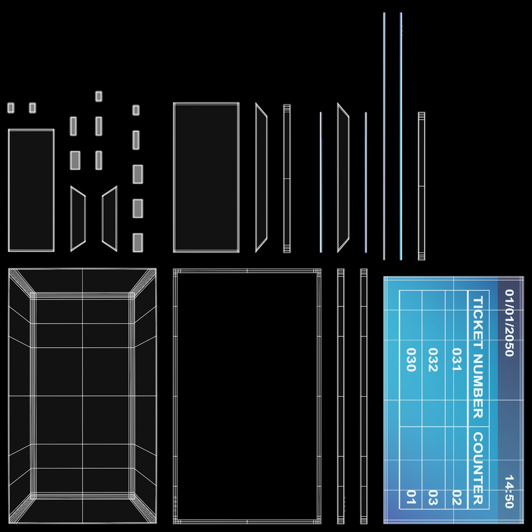 Queue Management System 3D model - TurboSquid 2134244