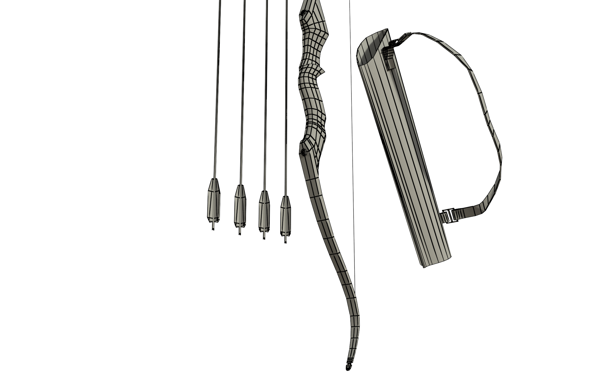 3D model bow quiver arrows - TurboSquid 1285491