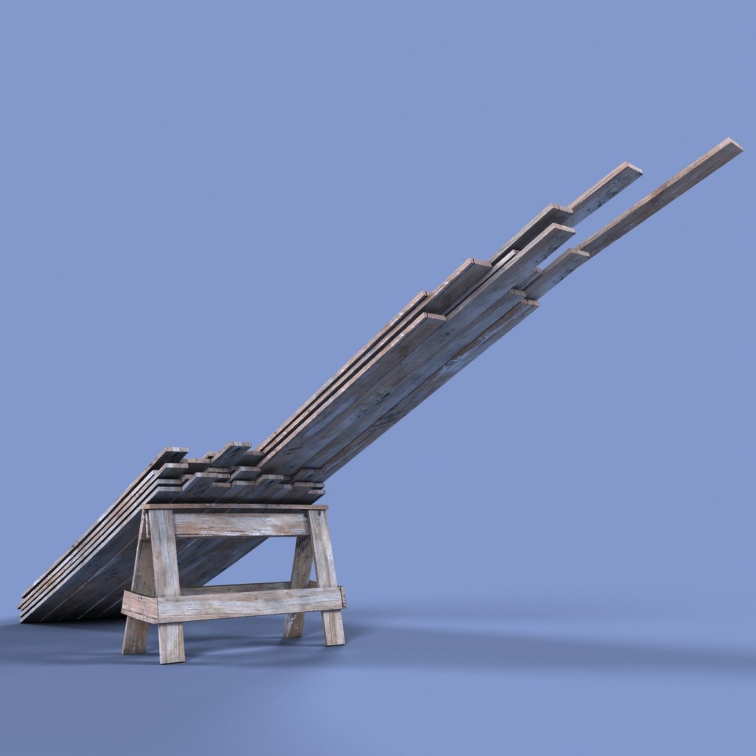 3d Model Boards Pile