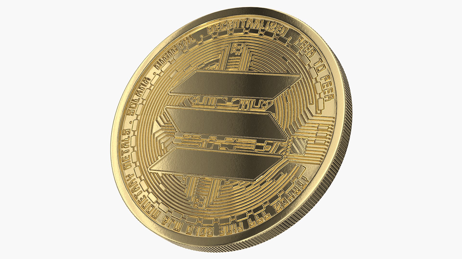 Solana Gold Coin 3D - TurboSquid 2276128