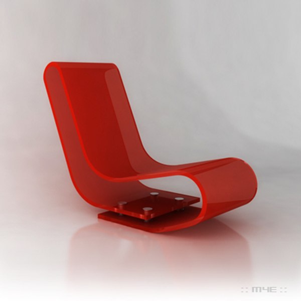 Designer Red Perspex Chair Modelo 3D - TurboSquid 495141