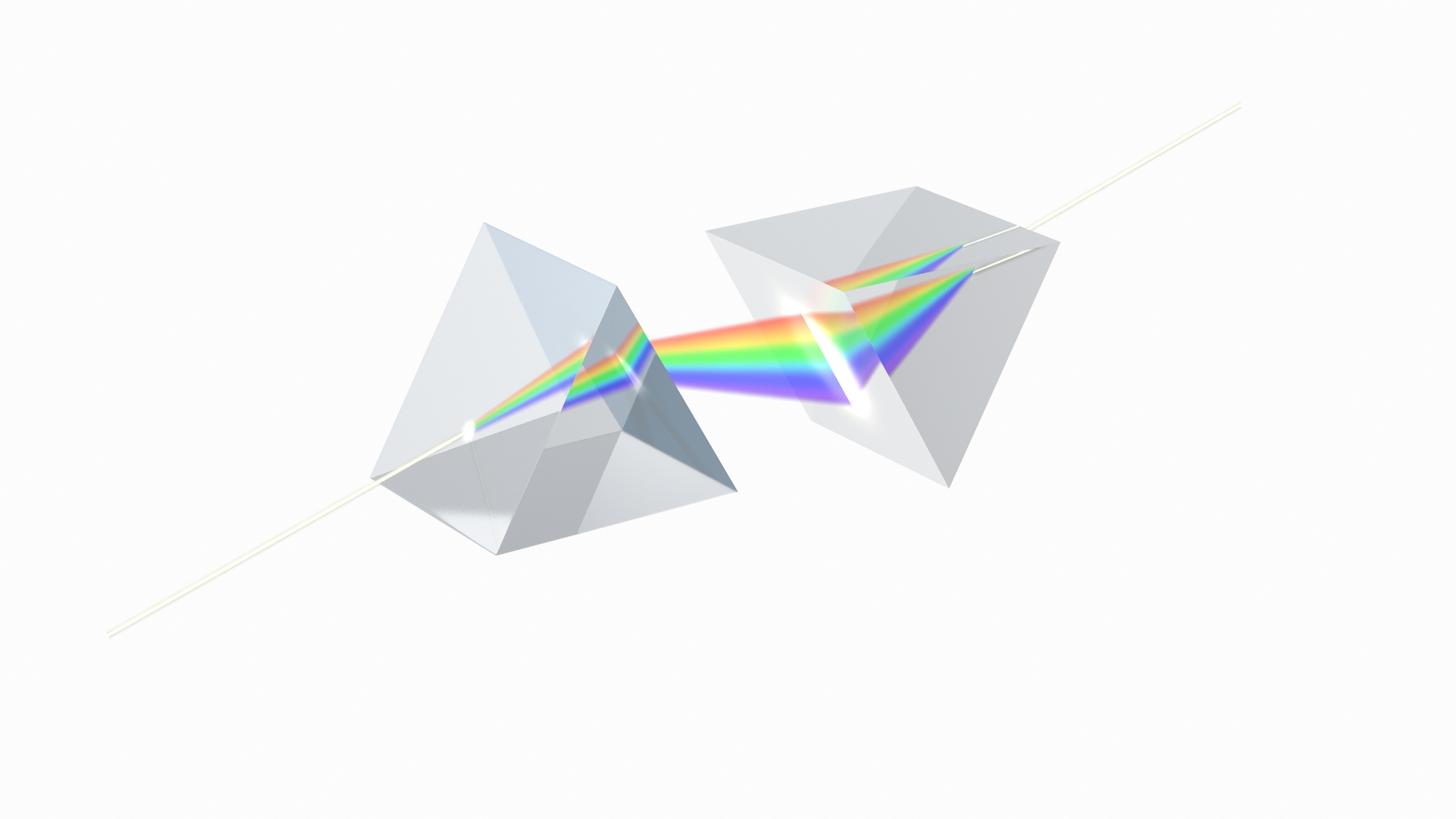 Inverted Prisms Light Spectrum Recombination 3D Model - TurboSquid 1737059