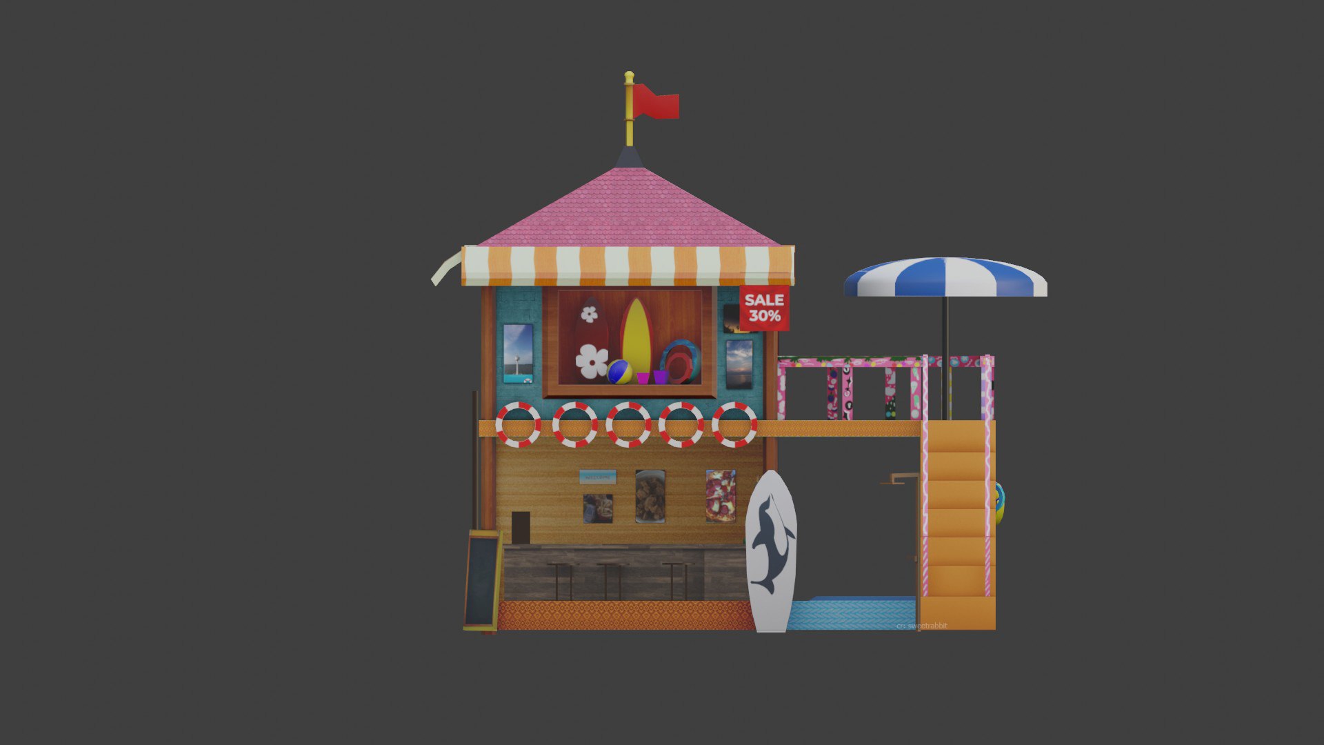 3D Beach Shop With Bar - TurboSquid 1846342