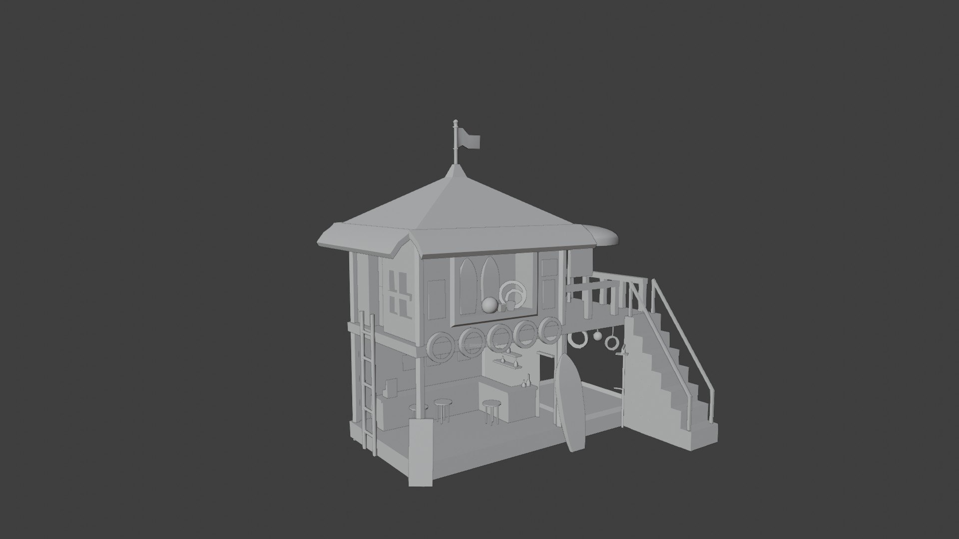 3D Beach Shop With Bar - TurboSquid 1846342